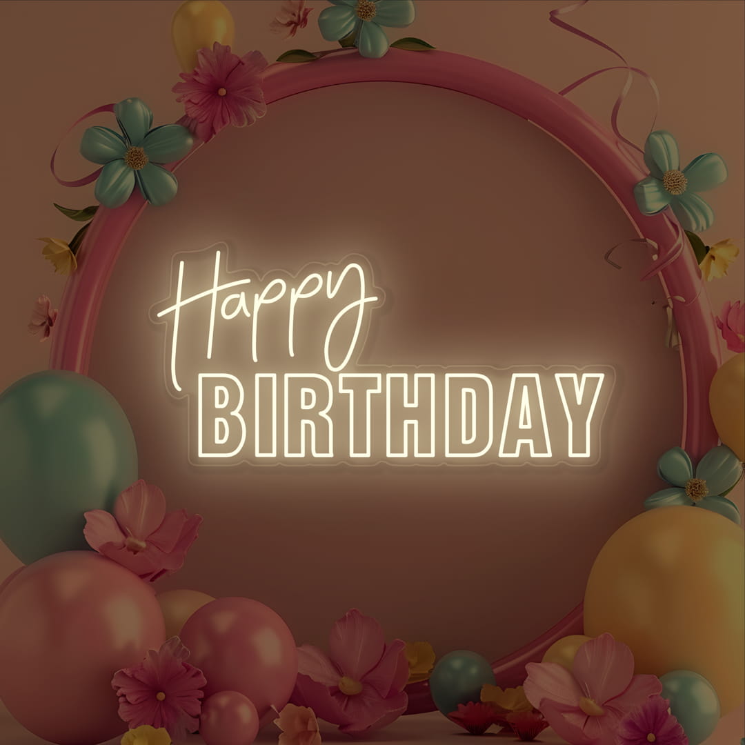 Buy Happy Birthday Neon Sign – LED Party Decor for Celebrations