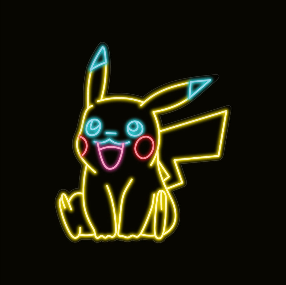 Anime Pikachu Neon Sign – Bright LED Light for Pokemon Fans