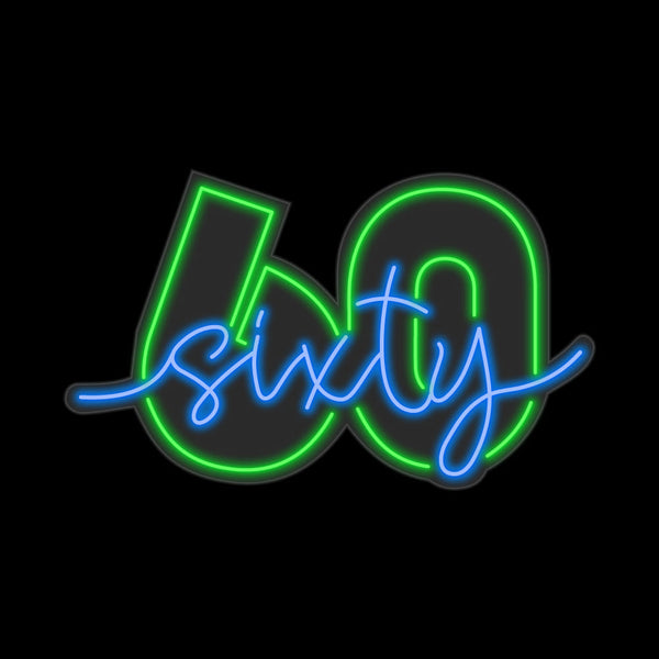 Buy 60th Birthday Neon Sign Sixty Led Light - Sparky Neon